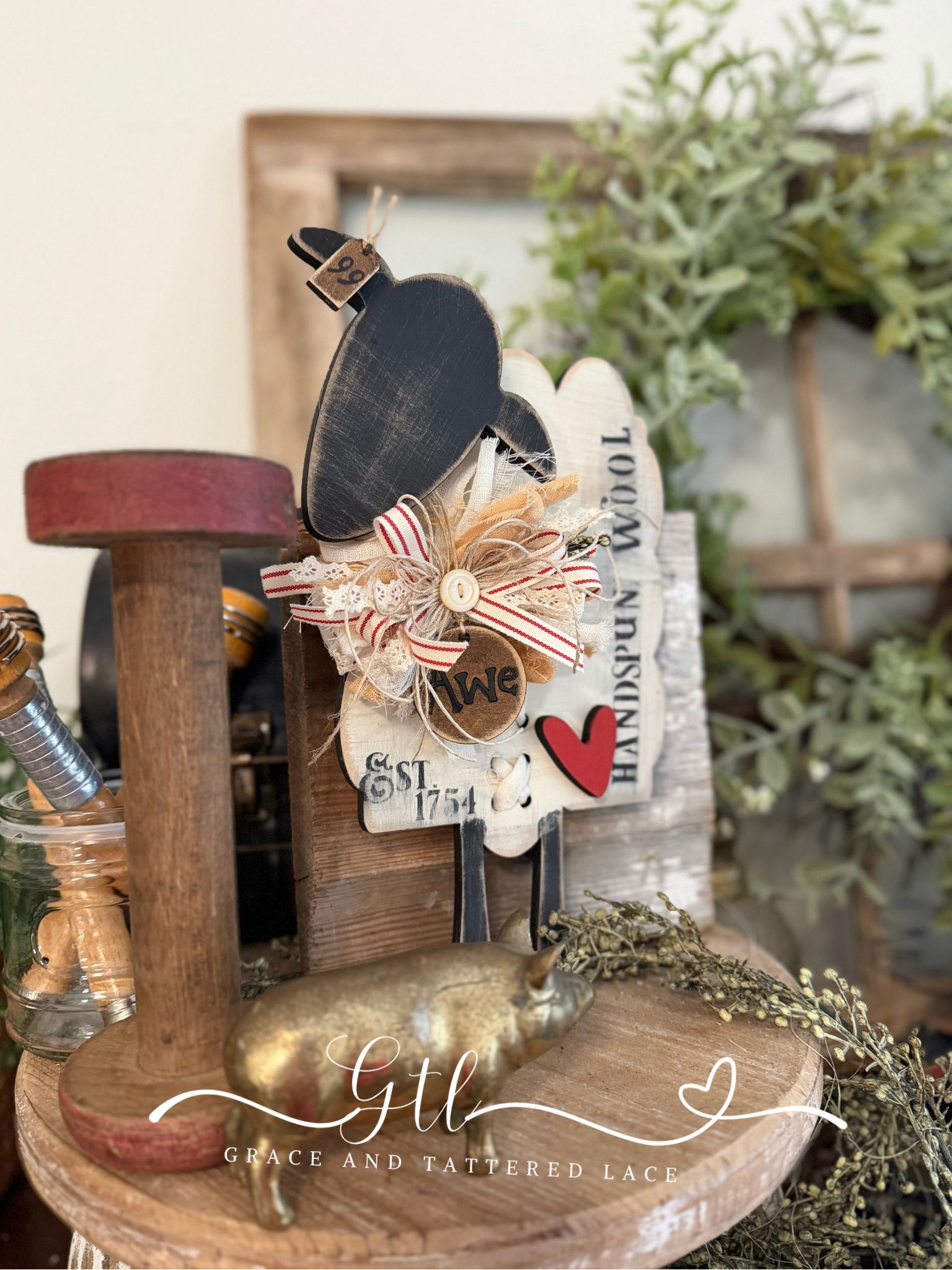 Wonky Stitched Sheep Shelf Leaner DIY Kit 487 – Grace and Tattered Lace